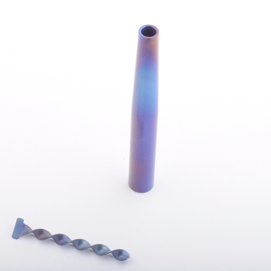 Silver Rainbow Titanium THE VORTEX STEM with Intercooler for Dynavap